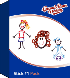 Stick Figure Package (1) - Embroidery Collection | AnnTheGran.com