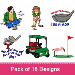 Golfing Guru Embroidery Designs | AnnTheGran.com