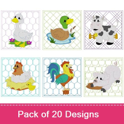 Fun Farm Quilt Embroidery Designs | AnnTheGran.com