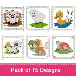Farm Quilt Blocks Embroidery Designs | AnnTheGran.com