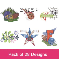 Sports Pack 41 Embroidery Designs | AnnTheGran.com