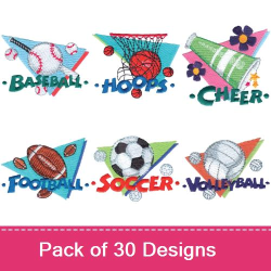 Sports Pack 43 Embroidery Designs | AnnTheGran.com