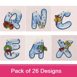 Christmas Applique Alphabet Embroidery Designs | AnnTheGran.com