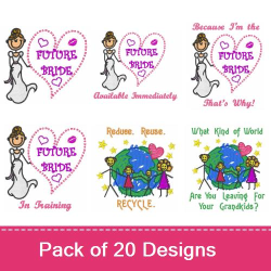 Stick Figure Pack Embroidery Designs | AnnTheGran.com