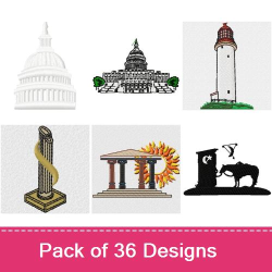 Buildings Embroidery Designs | AnnTheGran.com