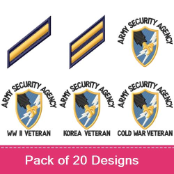 Army Security Agency MegaPack Embroidery Designs | AnnTheGran.com