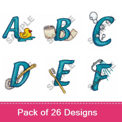 BATH TIME ALPHABET COMMERCIAL Embroidery Designs | AnnTheGran.com