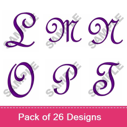 Large Fancy Script Embroidery Designs