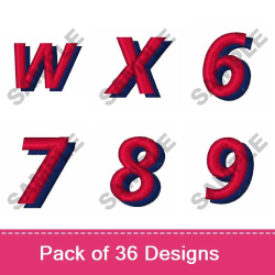 Drop Shadow Font Embroidery Designs | AnnTheGran.com