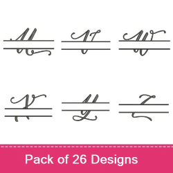 Split Alphabet letters Embroidery Designs | AnnTheGran.com