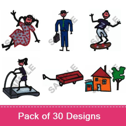 STICK FIGURES Embroidery Designs | AnnTheGran.com