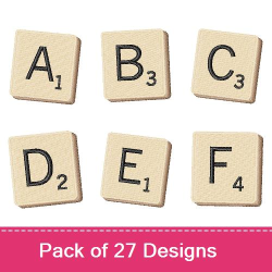 Scrabble Font Embroidery Designs | AnnTheGran.com