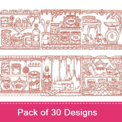 Vintage Kitchen Redwork Blocks Embroidery Designs | AnnTheGran.com