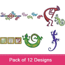 Lizards & Turtles Embroidery Designs | AnnTheGran.com