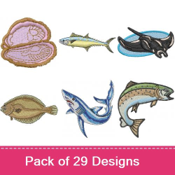Sea Life Embroidery Designs | AnnTheGran.com