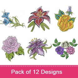 Gorgeous Realistic Flowers Embroidery Designs | AnnTheGran.com
