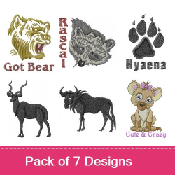 Wild Wildlife Embroidery Designs | AnnTheGran.com