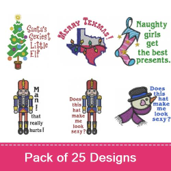 Silly Holiday Sayings Embroidery Designs | AnnTheGran.com