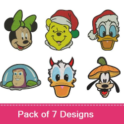 Cartoon Faces Embroidery Designs | AnnTheGran.com