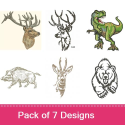 Wild Animals Embroidery Designs | AnnTheGran.com