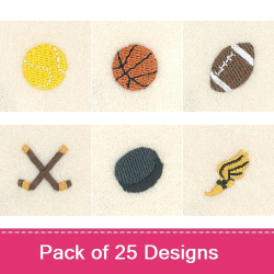 Mini Sports Icons Embroidery Designs | AnnTheGran.com