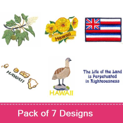 State of Hawaii Embroidery Designs | AnnTheGran.com