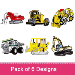 Construction Vehicles Embroidery Designs | AnnTheGran.com