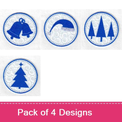 Christmas Candlewick Coasters Embroidery Designs | AnnTheGran.com
