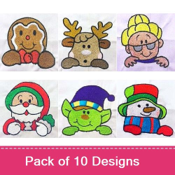 Christmas Pocket Toppers Embroidery Designs | AnnTheGran.com