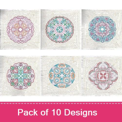 Colorline Mandala Quilt Blocks Embroidery Designs | AnnTheGran.com