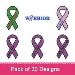 Disease Awareness Ribbons Embroidery Designs | AnnTheGran.com