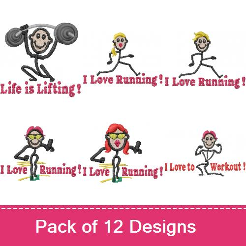 Gym Embroidery Designs