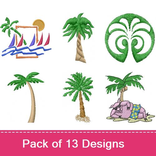Palm Tree Embroidery Design