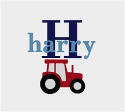 Tractor single letter monogram Embroidery Font | AnnTheGran.com