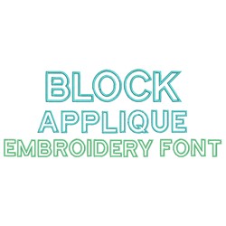 Block Applique Font Embroidery Font | AnnTheGran.com