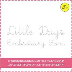 Little Days Font Embrilliance Embroidery Font | AnnTheGran.com