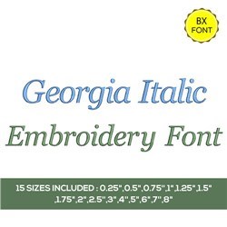 Georgia Italic Font Embrilliance Embroidery Font | AnnTheGran.com