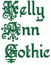 Kelly Ann Gothic Embroidery Font | AnnTheGran.com