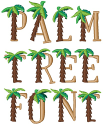 Palm Tree Font Embroidery Font | AnnTheGran.com