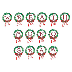 Wreath Monogram Font Embroidery Font | AnnTheGran.com