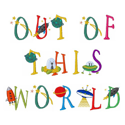 Out of this World Font Embroidery Font | AnnTheGran.com