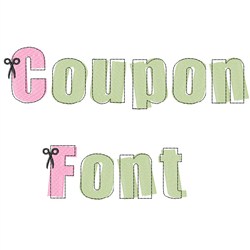 Coupon Font Embroidery Font | AnnTheGran.com