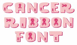 Cancer Ribbon Font Embroidery Font | AnnTheGran.com