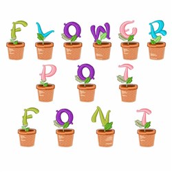 Flower Pot Font Embroidery Font | AnnTheGran.com