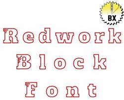 Redwork Block Embrilliance Embroidery Font | AnnTheGran.com