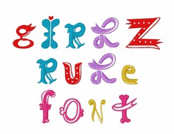 Girlz Rule Font Embroidery Font | AnnTheGran.com