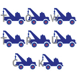 Tow Trucks Embroidery Font | AnnTheGran.com