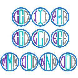 Circle Monogram II Embroidery Font | AnnTheGran.com