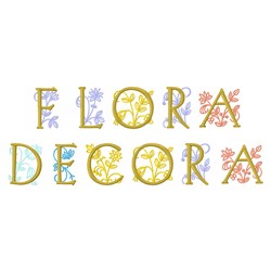 Flora Decora Alphabet Embroidery Font | AnnTheGran.com