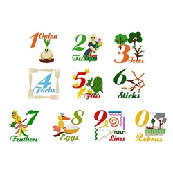 Funny Numbers Set Embroidery Font | AnnTheGran.com